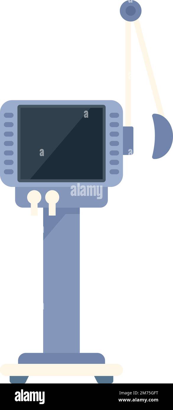 Patient ventilator machine icon flat vector. Medical equipment ...