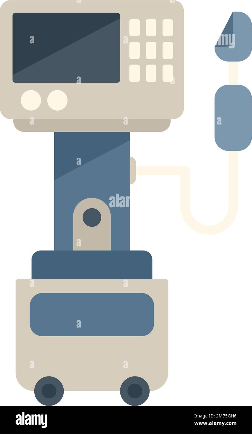 Respiratory machine icon flat vector. Medical patient. Care device ...