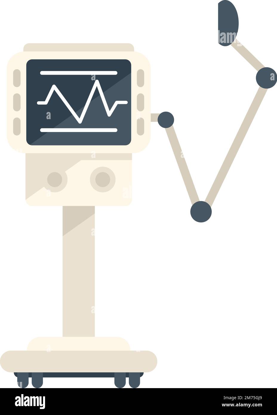 Care medical machine icon flat vector. Hospital patient. Oxygen ...