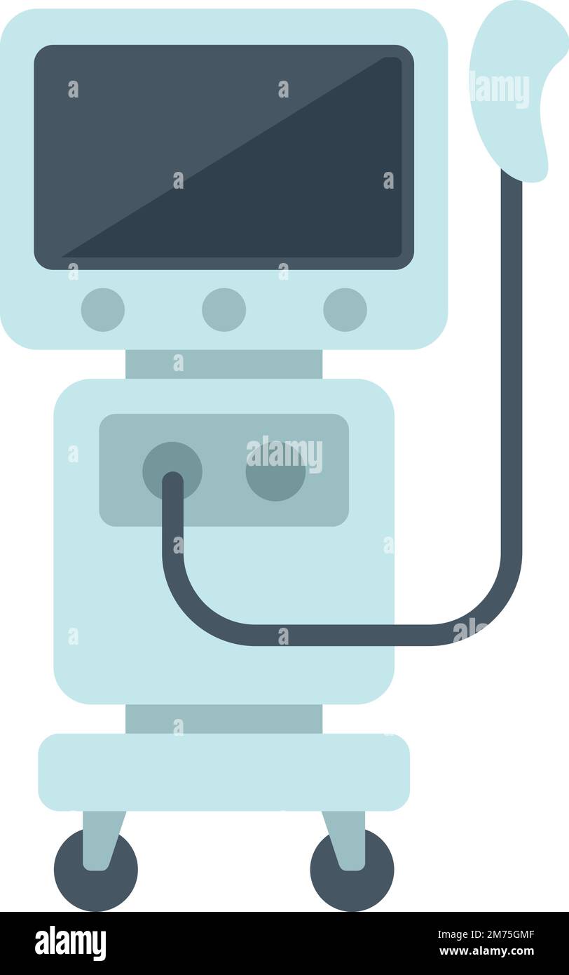 Medical device icon flat vector. Patient machine. Monitor therapy ...