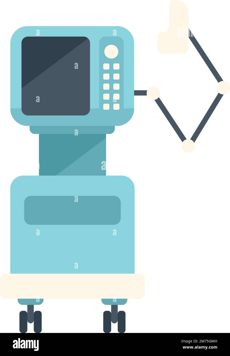 Lung ventilator machine icon flat vector. Patient equipment. Care ...