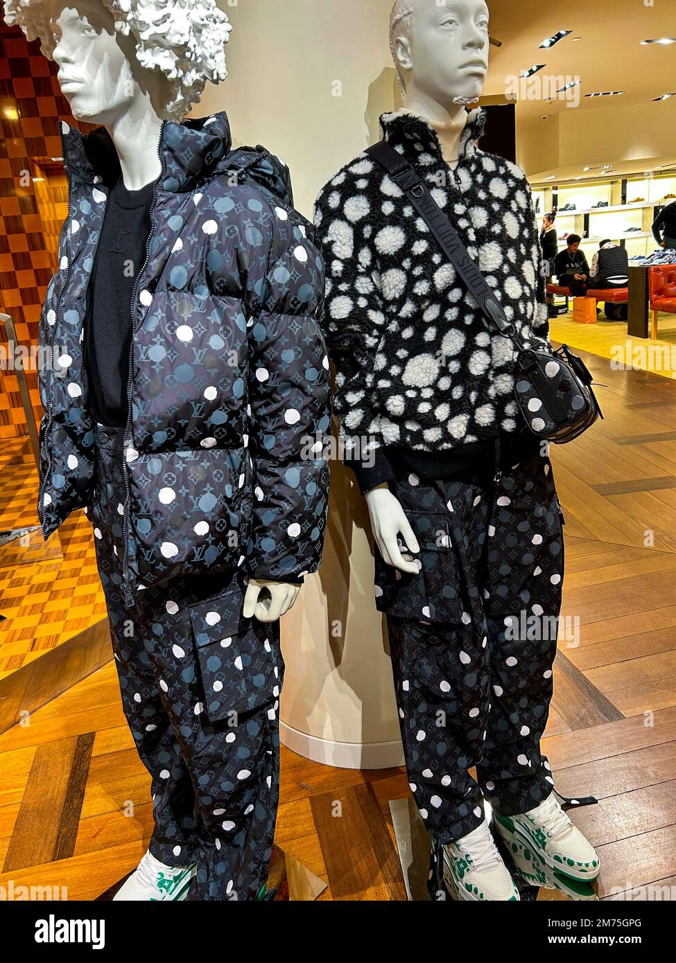 Paris, France, Louis Vuitton, LVMH Luxury CLothing Shop interior ...