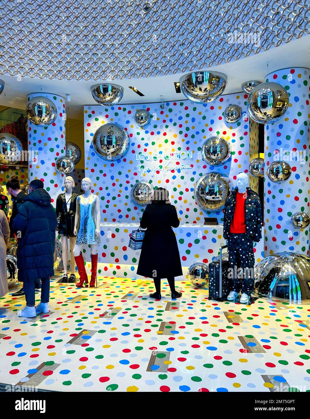 Paris, France, Louis Vuitton, LVMH Luxury CLothing Shop interior ...