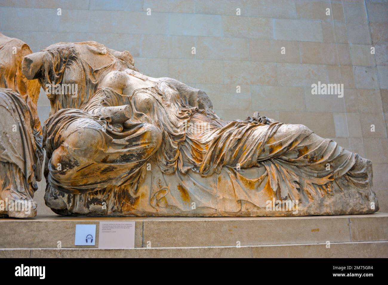 London, Great Britain, Close up, Ancient Greek Scuptures on Display inside British Museum, The ...