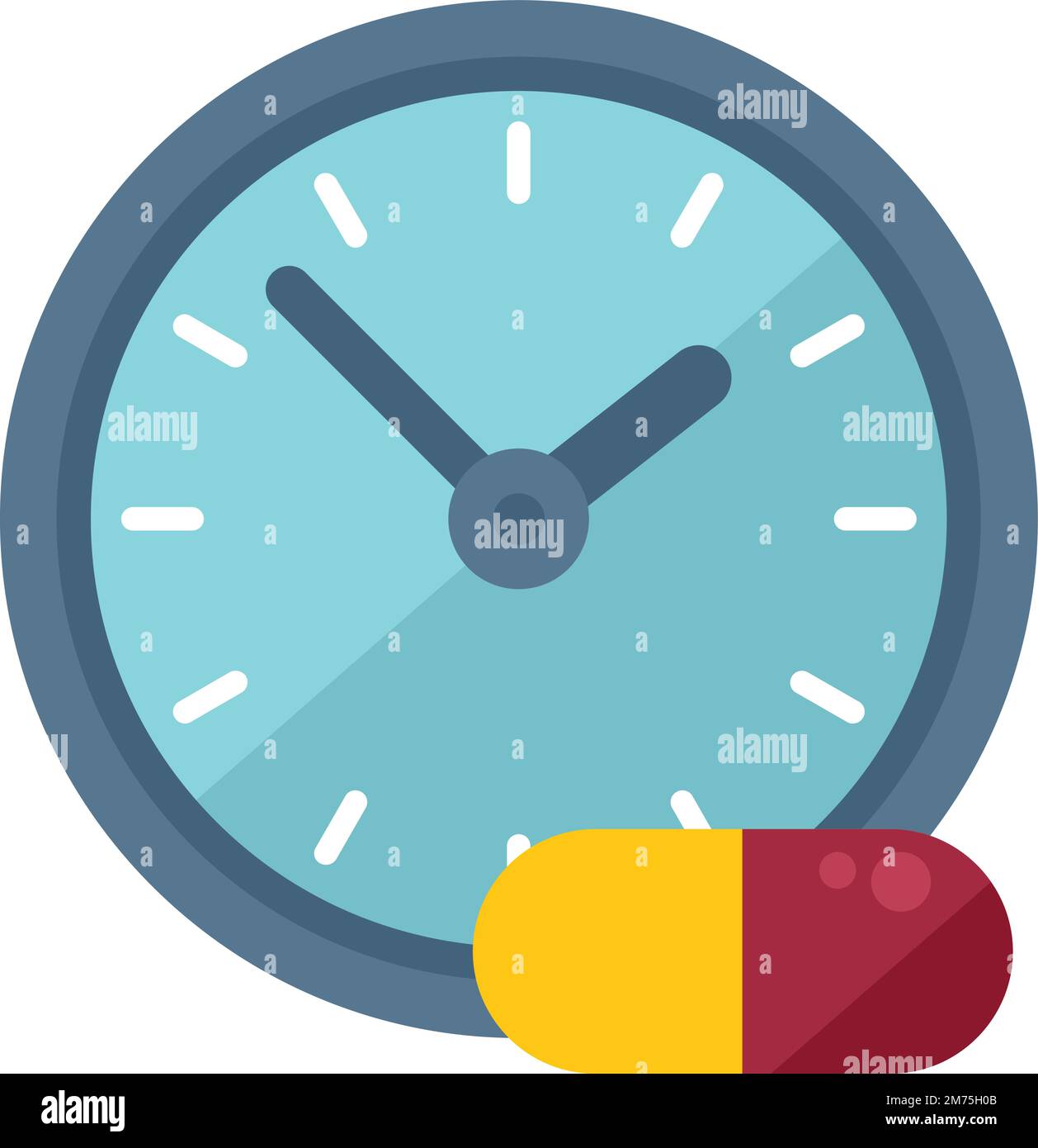 Pill hour time icon flat vector. Family doctor. Medicine child isolated ...