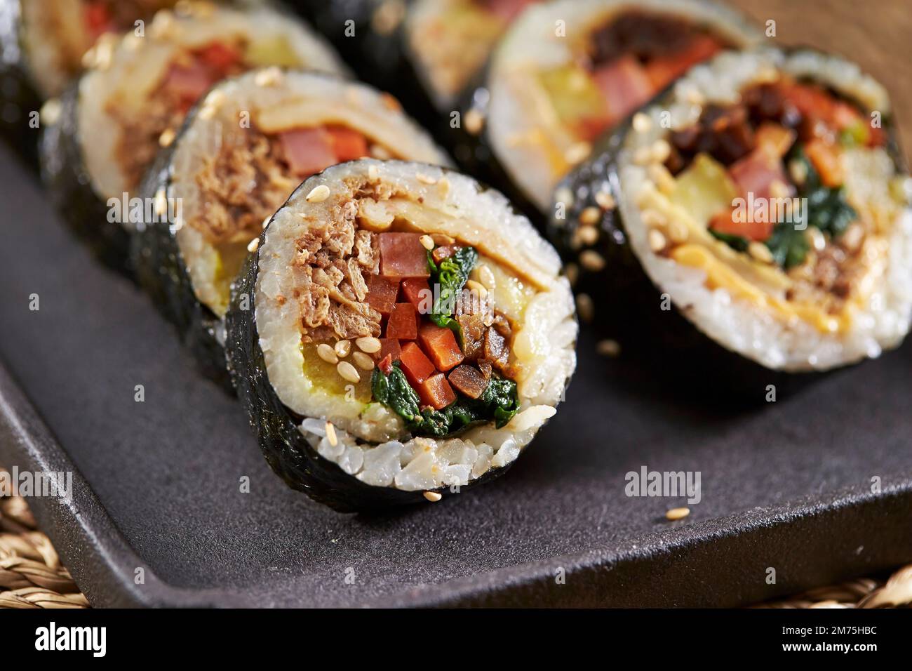 Kimbap, Cheese Vegetable Gimbap on a Plate Stock Photo - Alamy