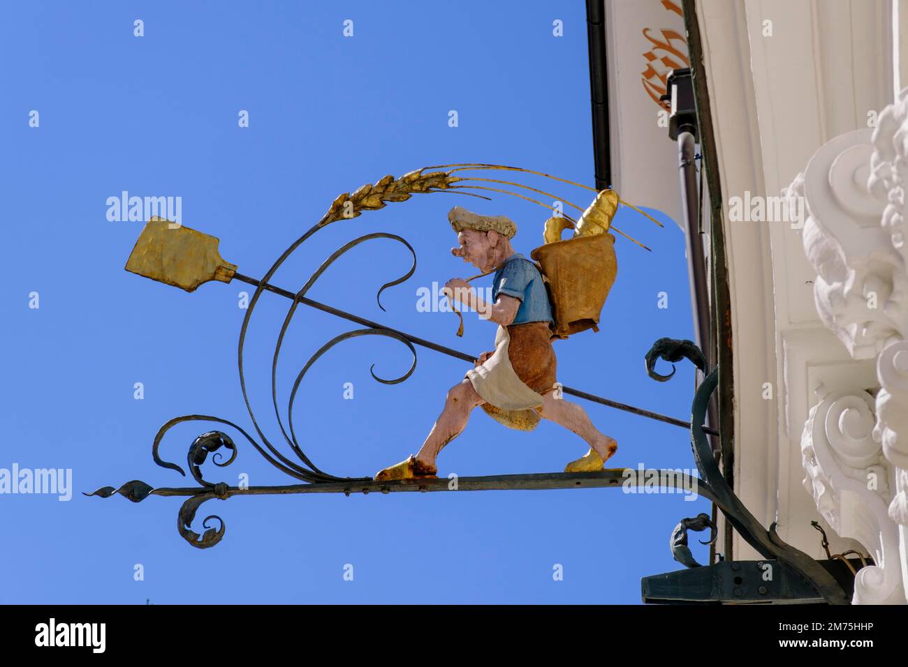 Nose sign, guild sign, bakery, Hallein, Tennengau, Land Salzburg ...