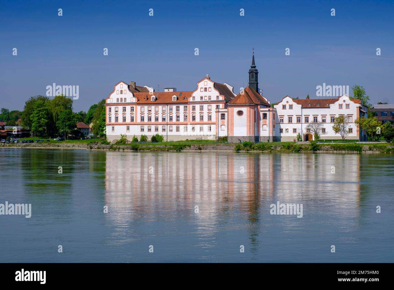 Castle Neuhaus am Inn, seen from Schaerding, baroque moated castle ...