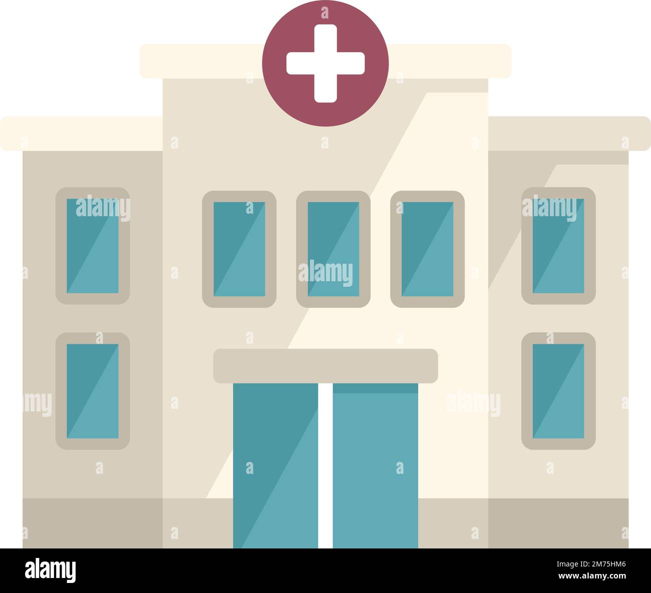 Hospital building icon flat vector. Family doctor. Medical care ...