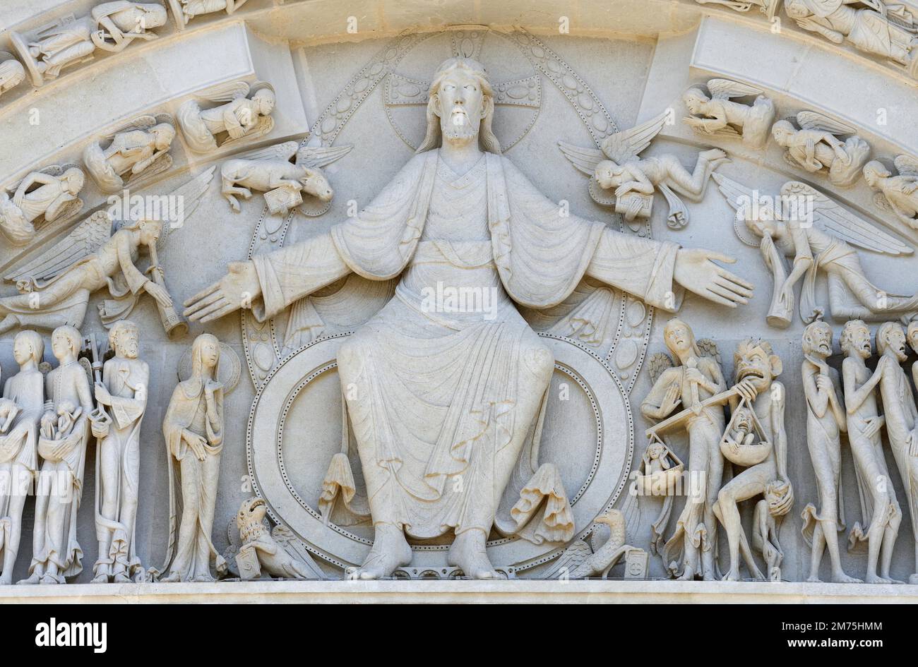 Tympanum of the early Gothic basilica of Sainte-Marie-Madeleine, Last ...