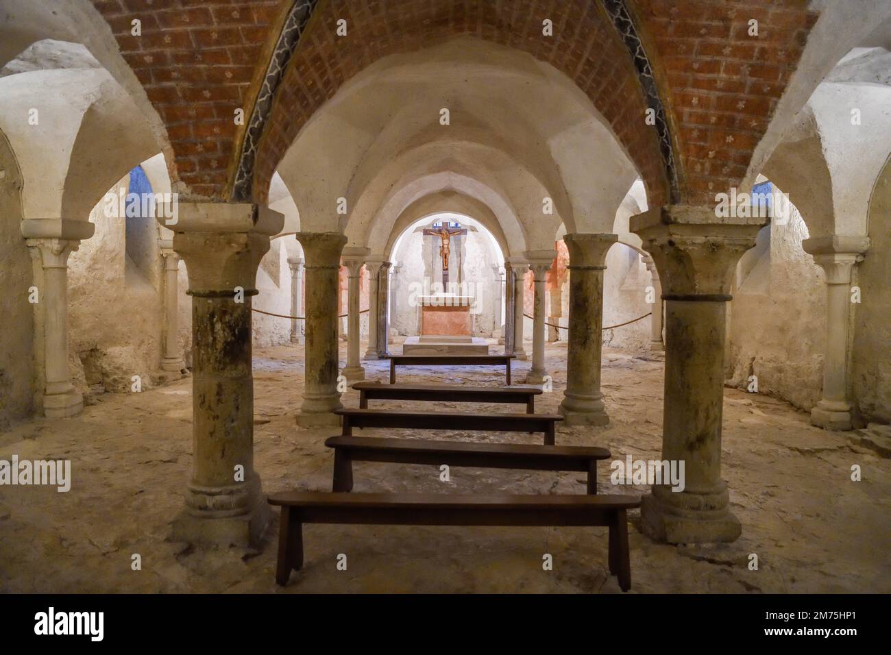 Crypt of the early Gothic basilica Sainte-Marie-Madeleine, Vezelay ...