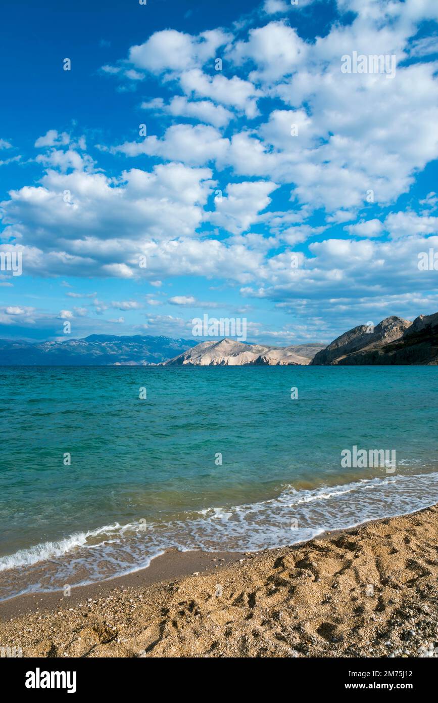 Baska Beach, Krk Island, Prvic Island, Kvarner Gulf Bay, Primorje ...