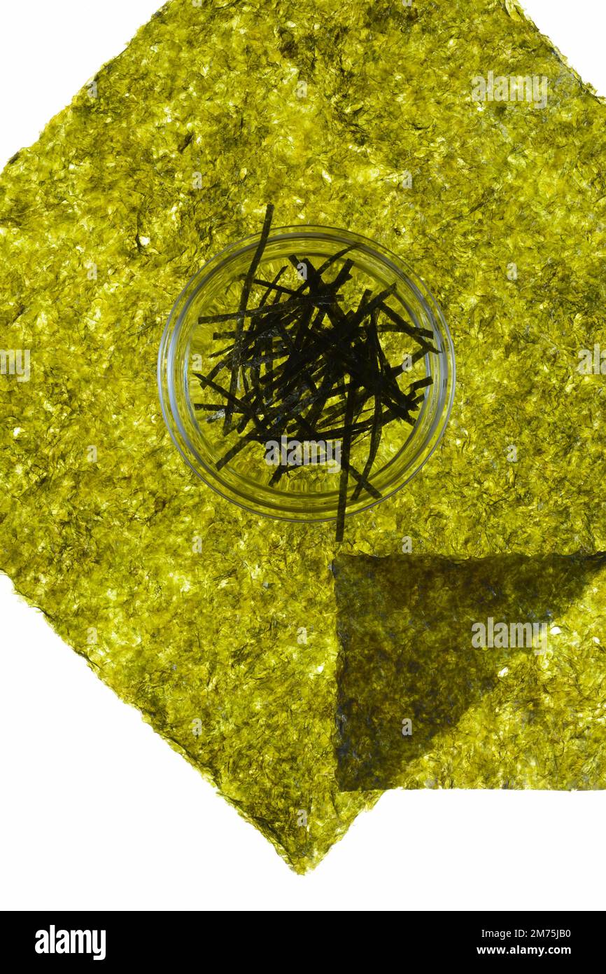 Nori, dried paper-like leaves made from seaweed, Japan Stock Photo - Alamy