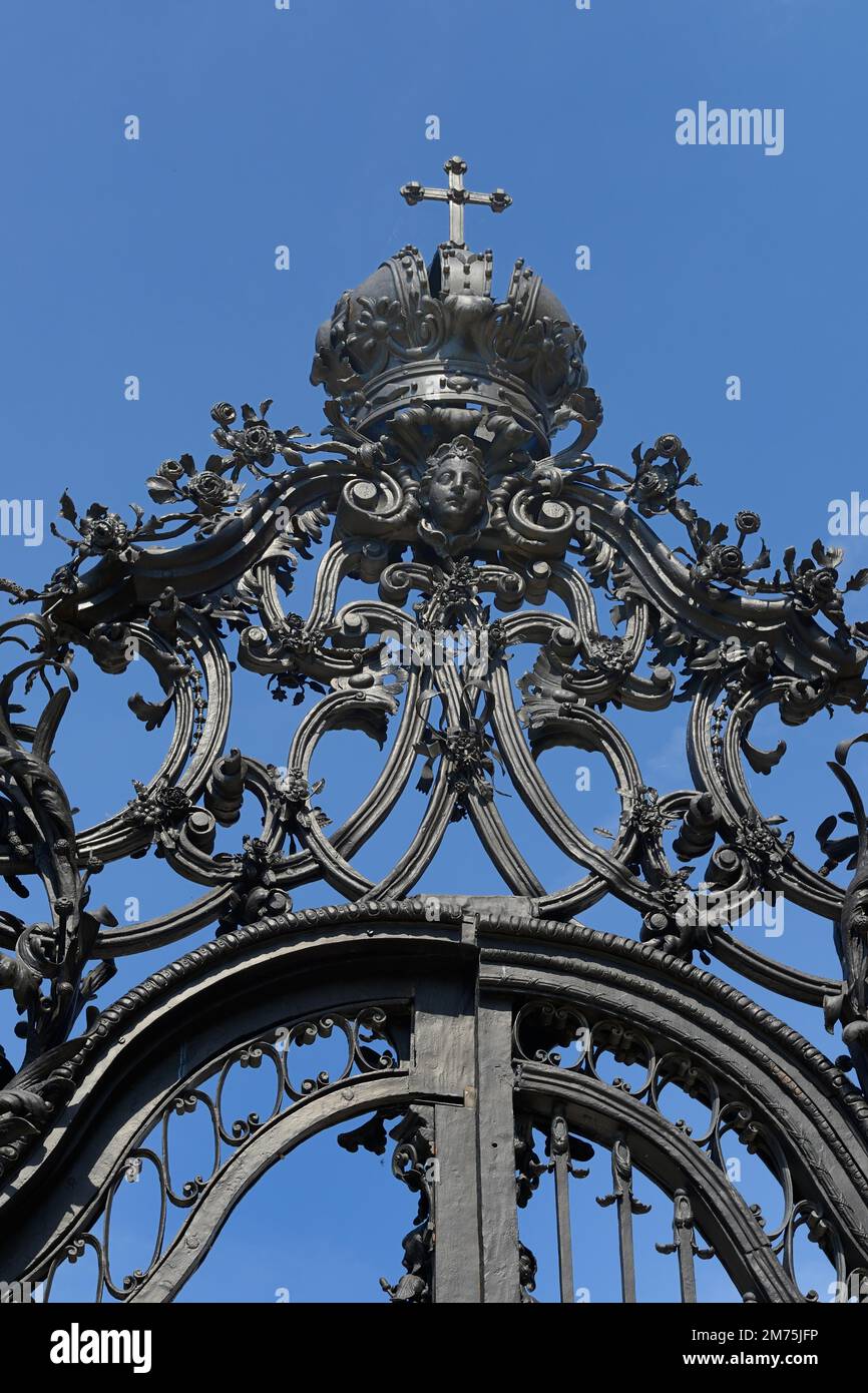 Wrought-iron gate, court garden gate of the Wuerzburg Residence ...