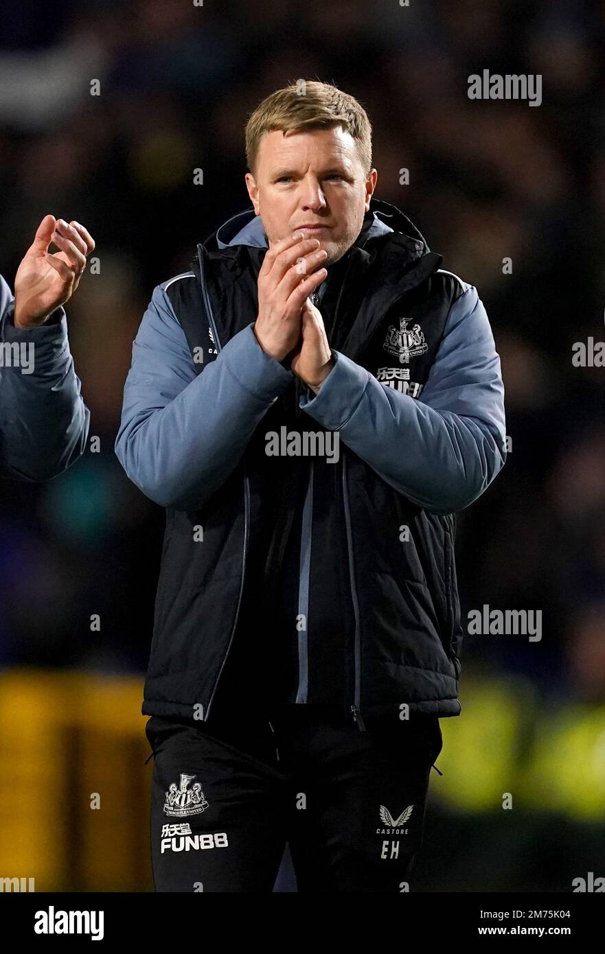 Newcastle United manager Eddie Howe applauds the fans after the ... Newcastle United manager Eddie Howe applauds the fans after the ...
