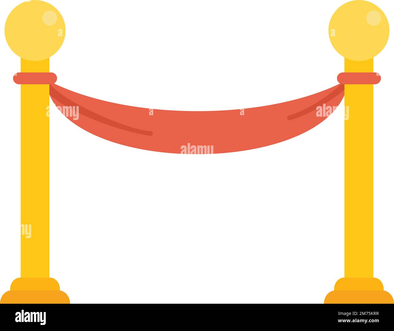 Event ribbon barrier icon flat vector. Work manager. Task office ...