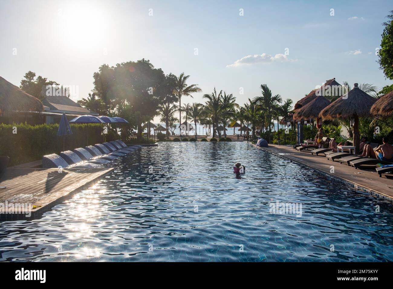 Hotel pool, Relax bay beach, Koh Lanta, Thailand Stock Photo - Alamy