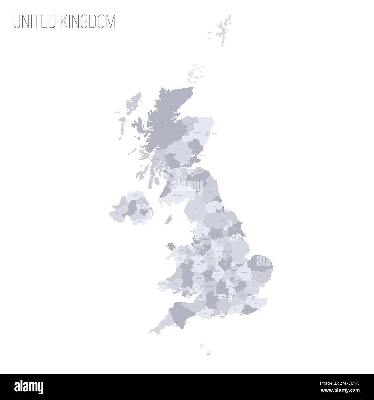 United Kingdom of Great Britain and Northern Ireland political map of ...