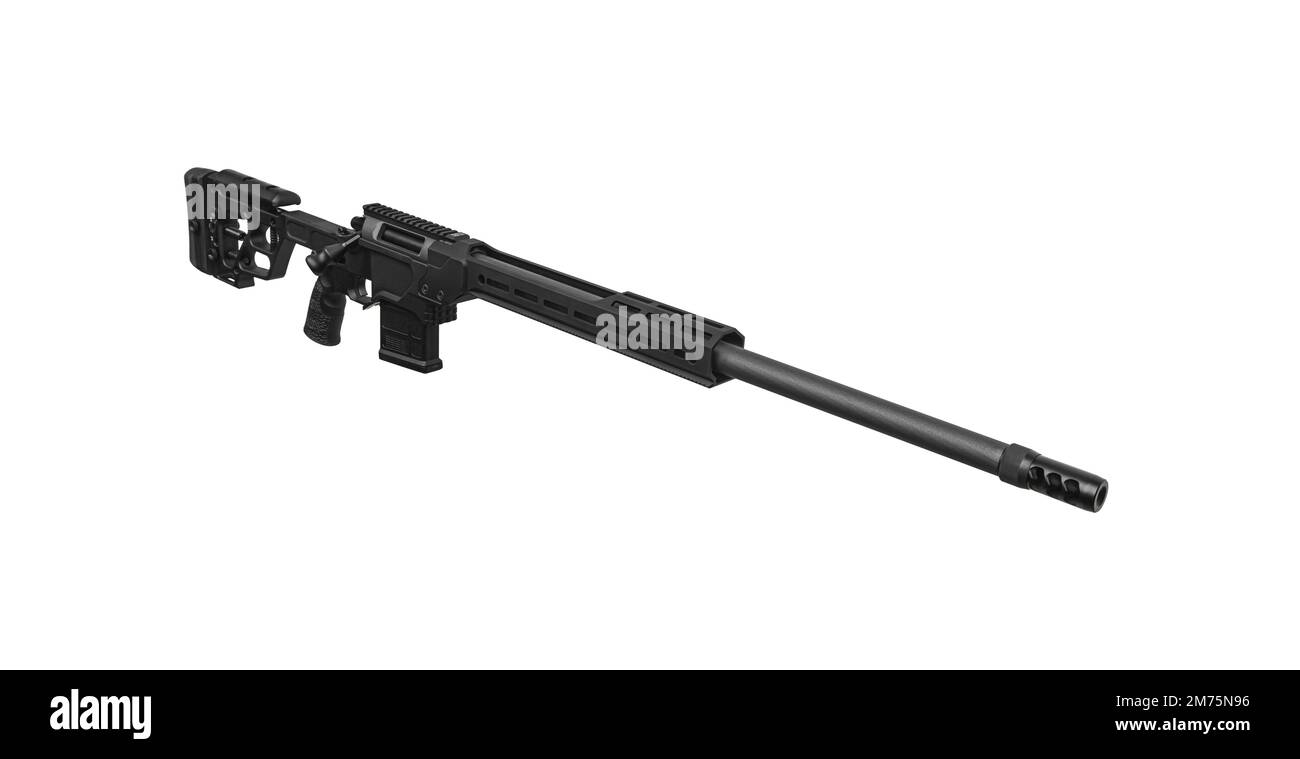 Modern bolt carbine isolated on white background. Weapons for sports ...