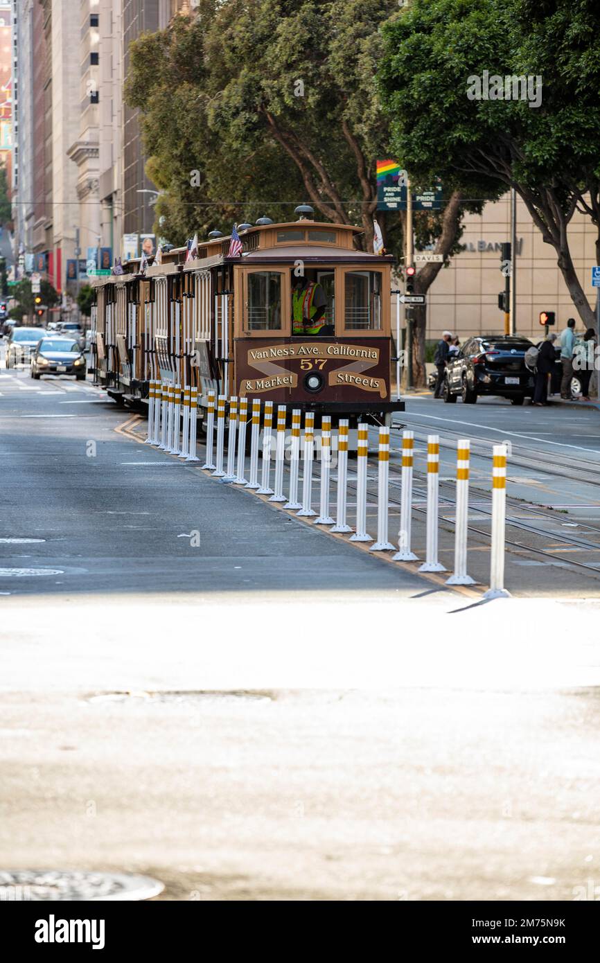 Cable Car terminus, Market Street, San Francisco, California, USA Stock ...
