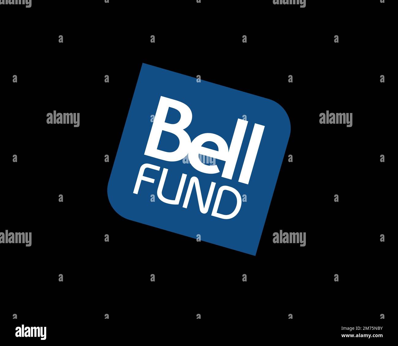 Bell Fund, rotated logo, black background B Stock Photo - Alamy