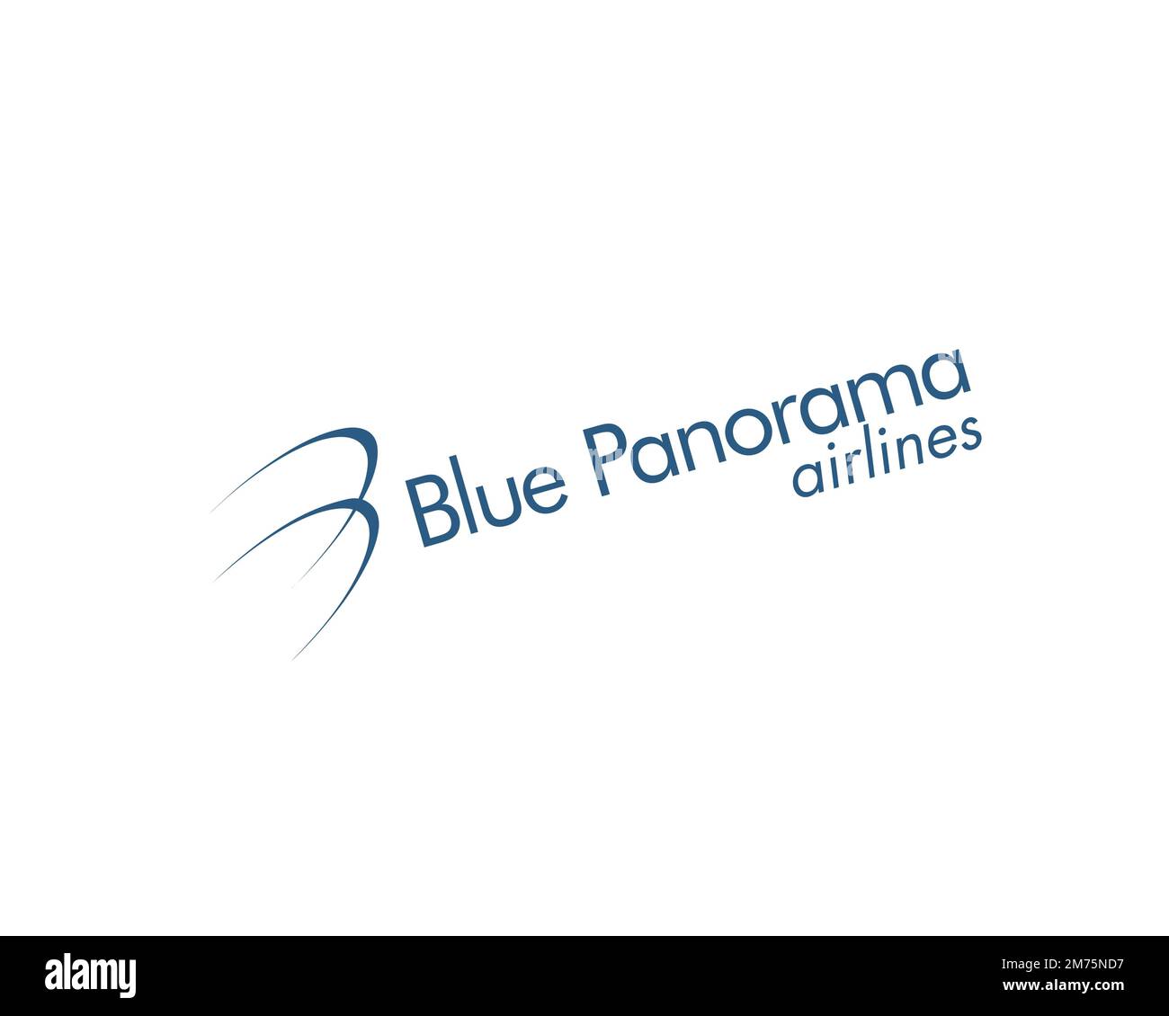 Blue Panorama Airline, rotated logo, white background Stock Photo - Alamy