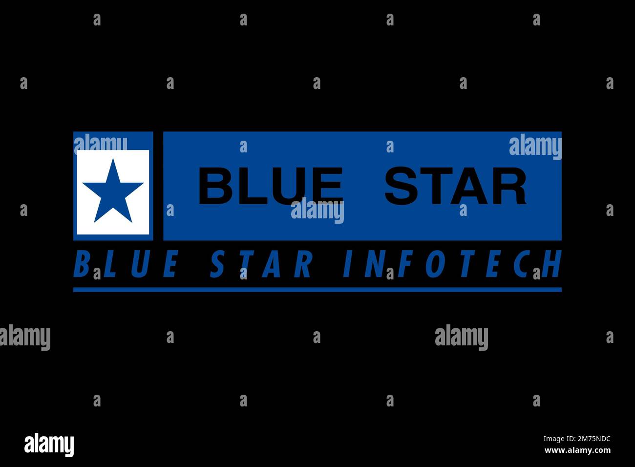 Blue Star Infotech, Logo, Black background Stock Photo - Alamy