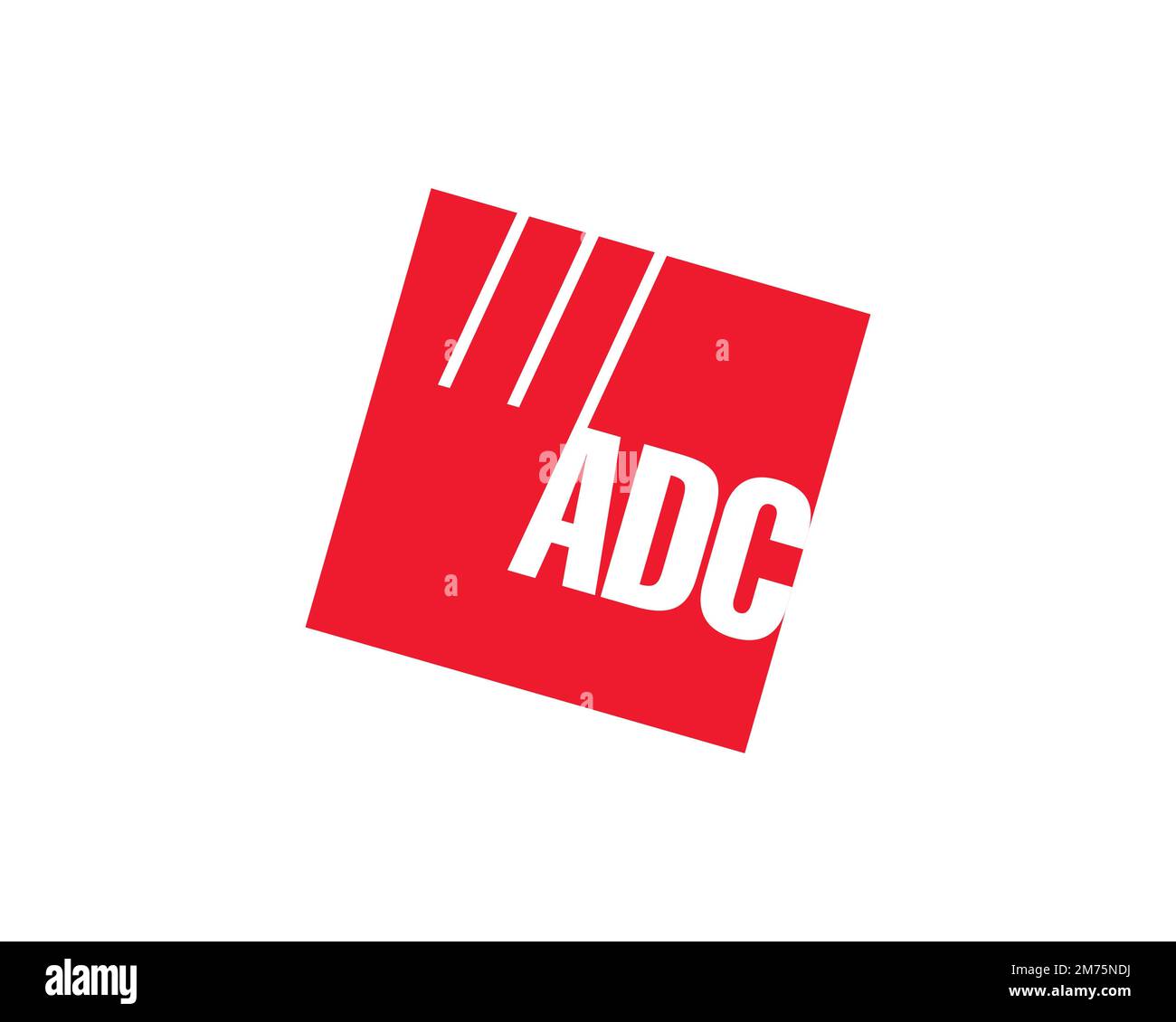 ADC Telecommunications, rotated logo, white background B Stock Photo ...