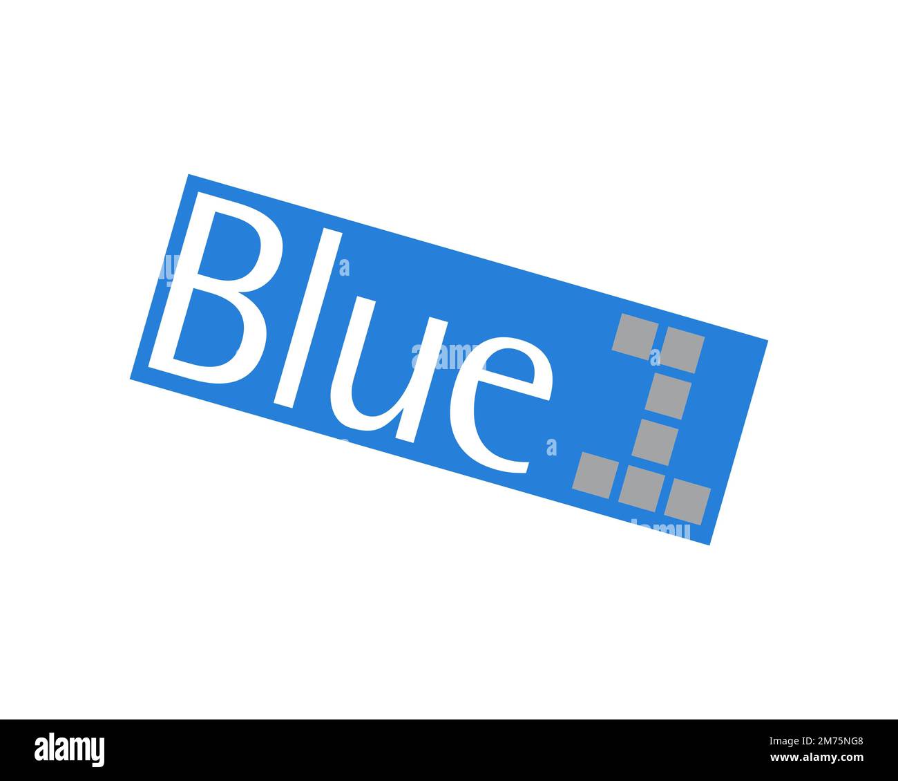 Blue1, rotated logo, white background B Stock Photo - Alamy