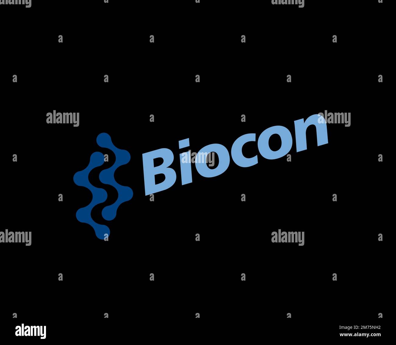 Biocon, rotated logo, black background Stock Photo - Alamy