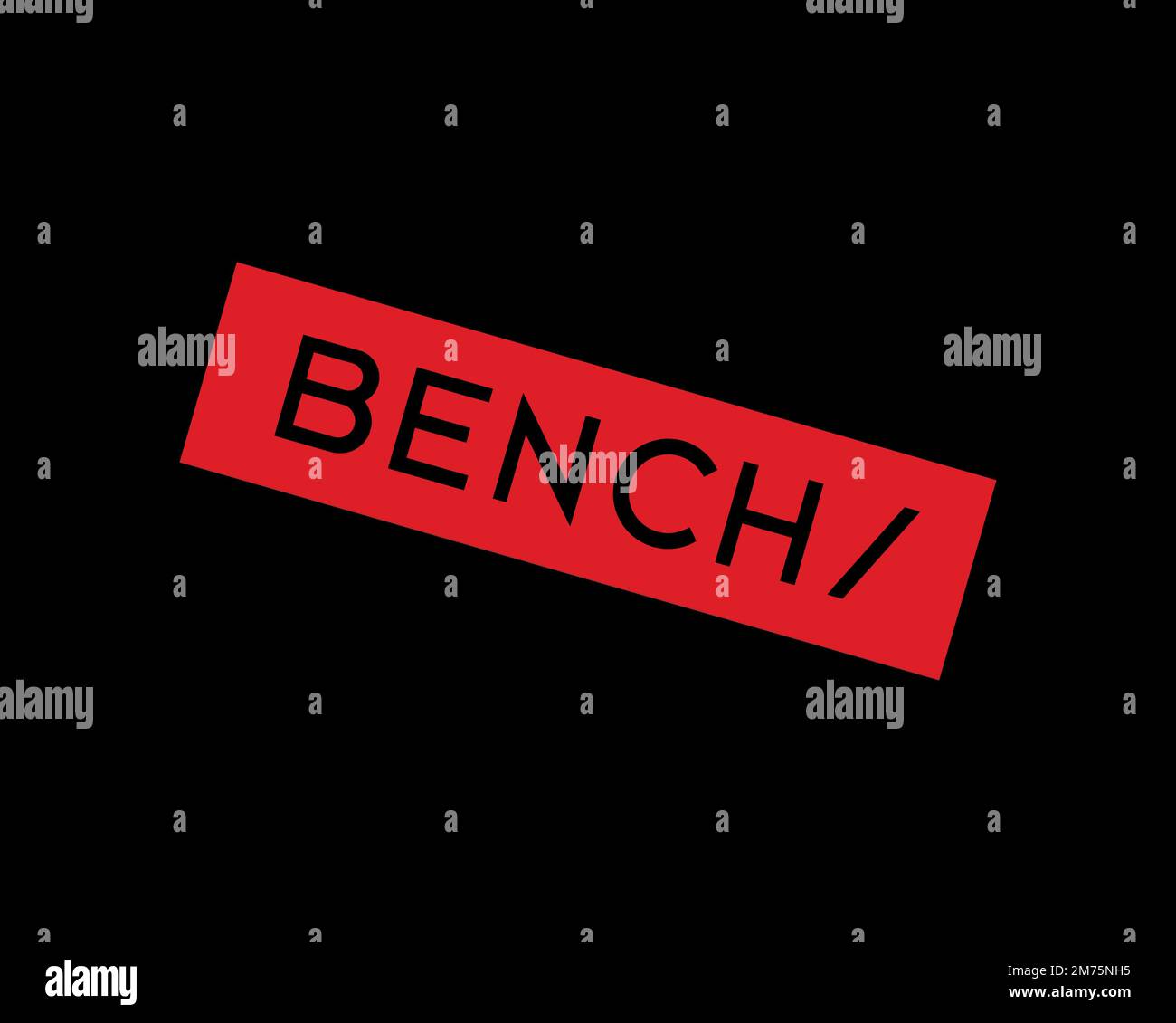 Bench Philippine clothing brand, rotated logo, black background B Stock ...