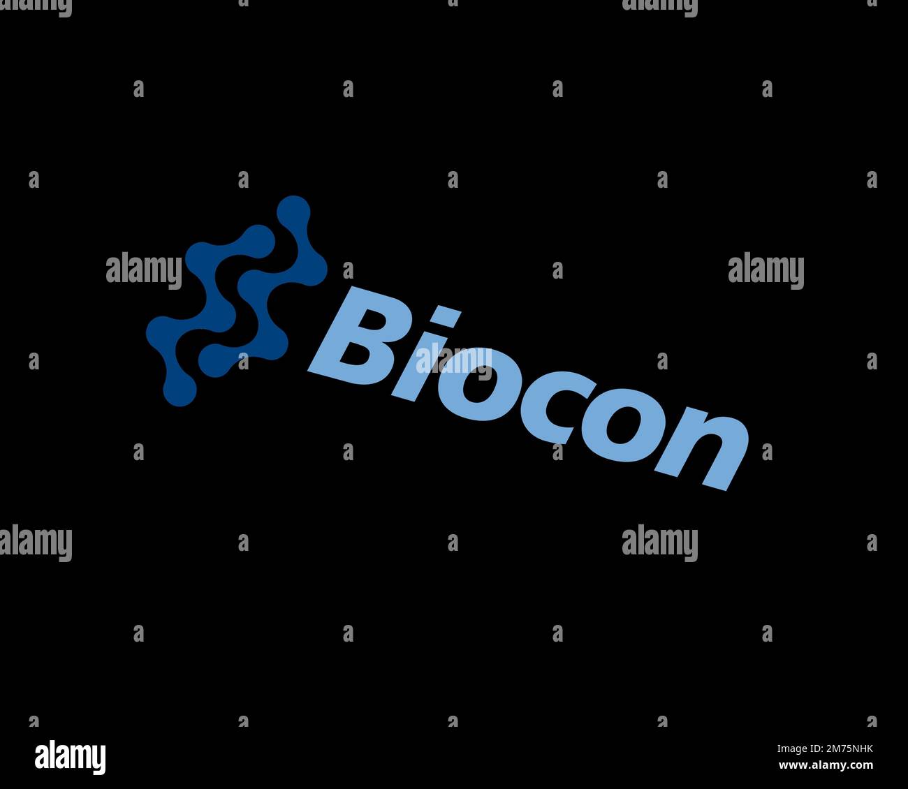 Biocon, rotated logo, black background B Stock Photo - Alamy