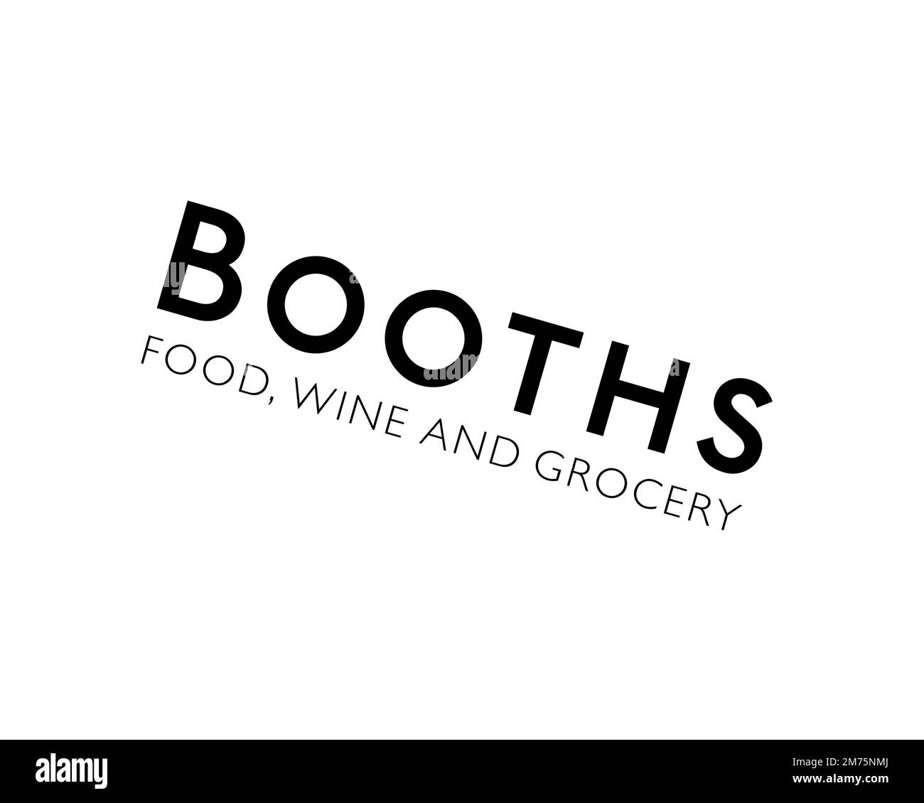Booths, rotated logo, white background B Stock Photo - Alamy
