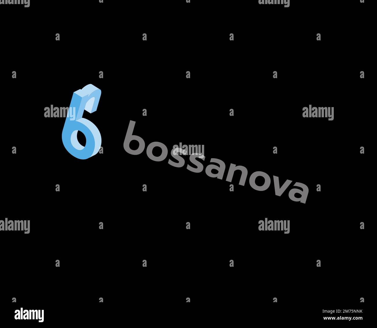 Bossa Nova Robotics, Rotated Logo, Black Background B Stock Photo - Alamy