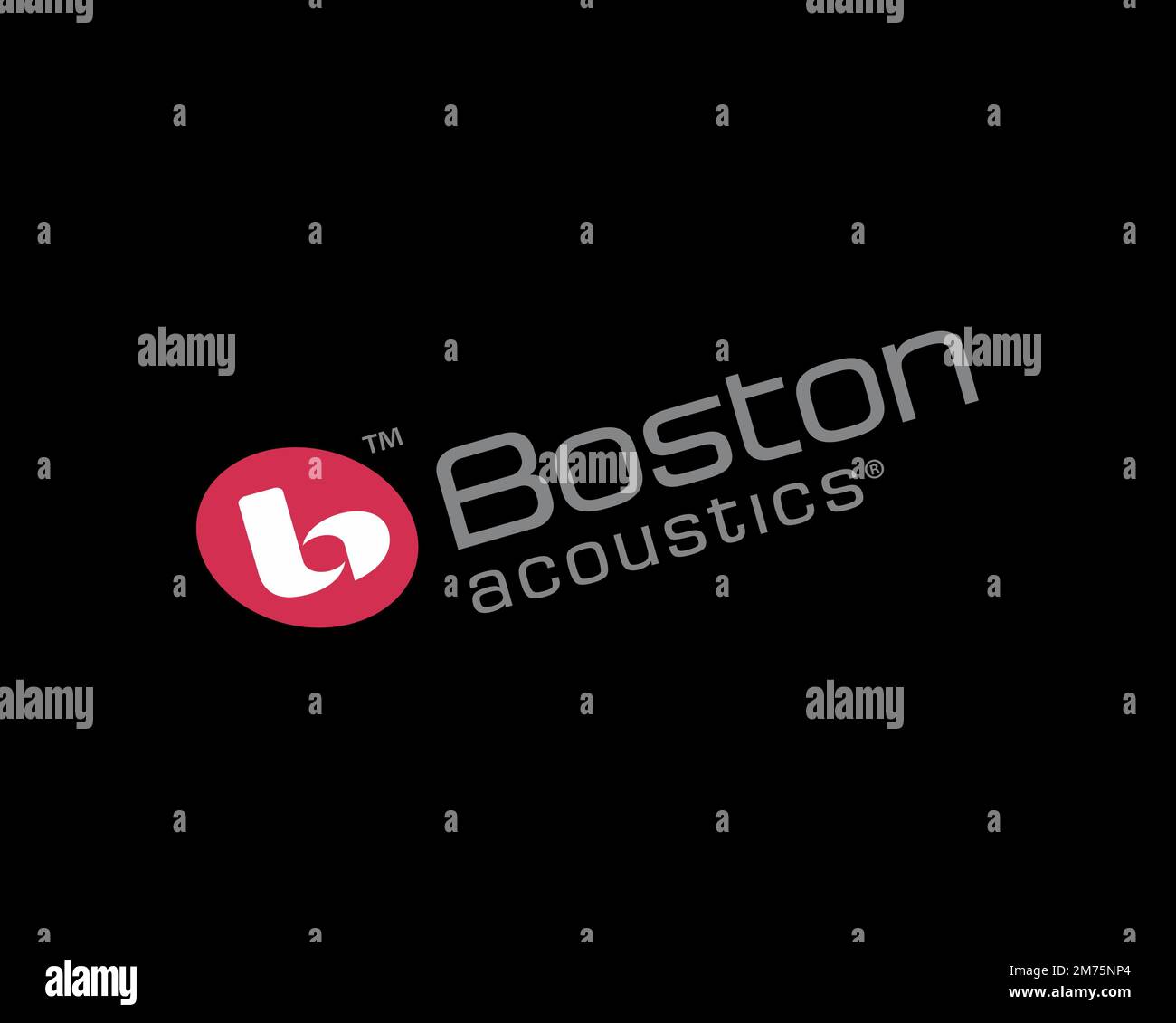 Boston Acoustics, Rotated Logo, Black Background Stock Photo - Alamy