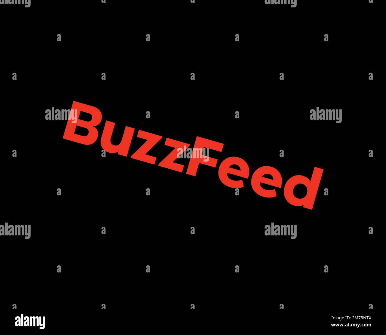 BuzzFeed, rotated logo, black background B Stock Photo - Alamy
