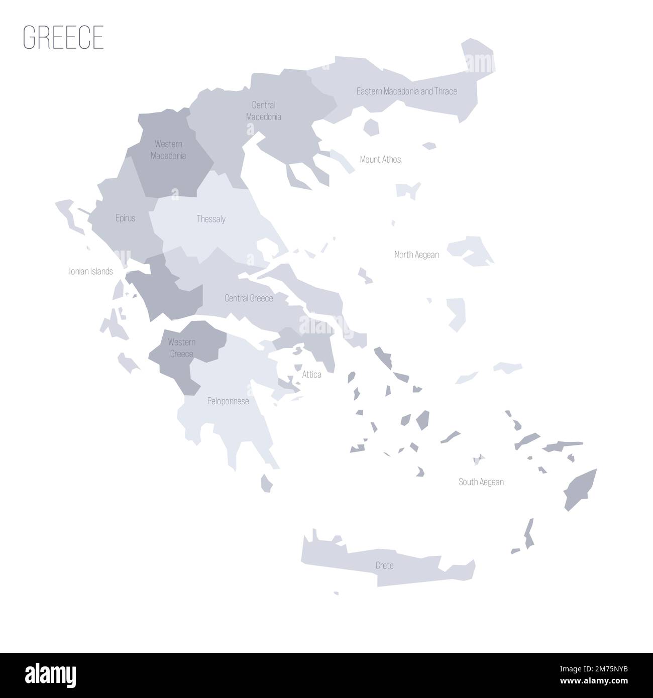 Greece political map of administrative divisions - decentralized ...