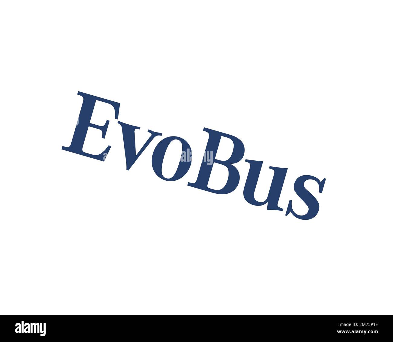 EvoBus, rotated logo, white background B Stock Photo - Alamy