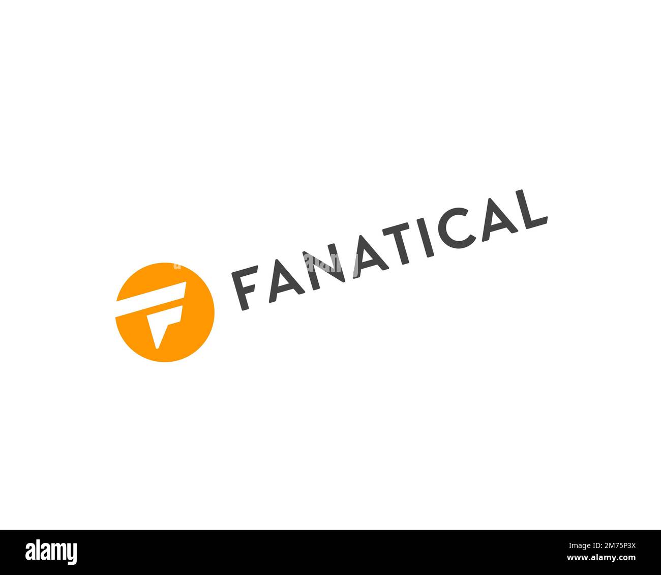 Fanatical company, rotated logo, white background Stock Photo - Alamy