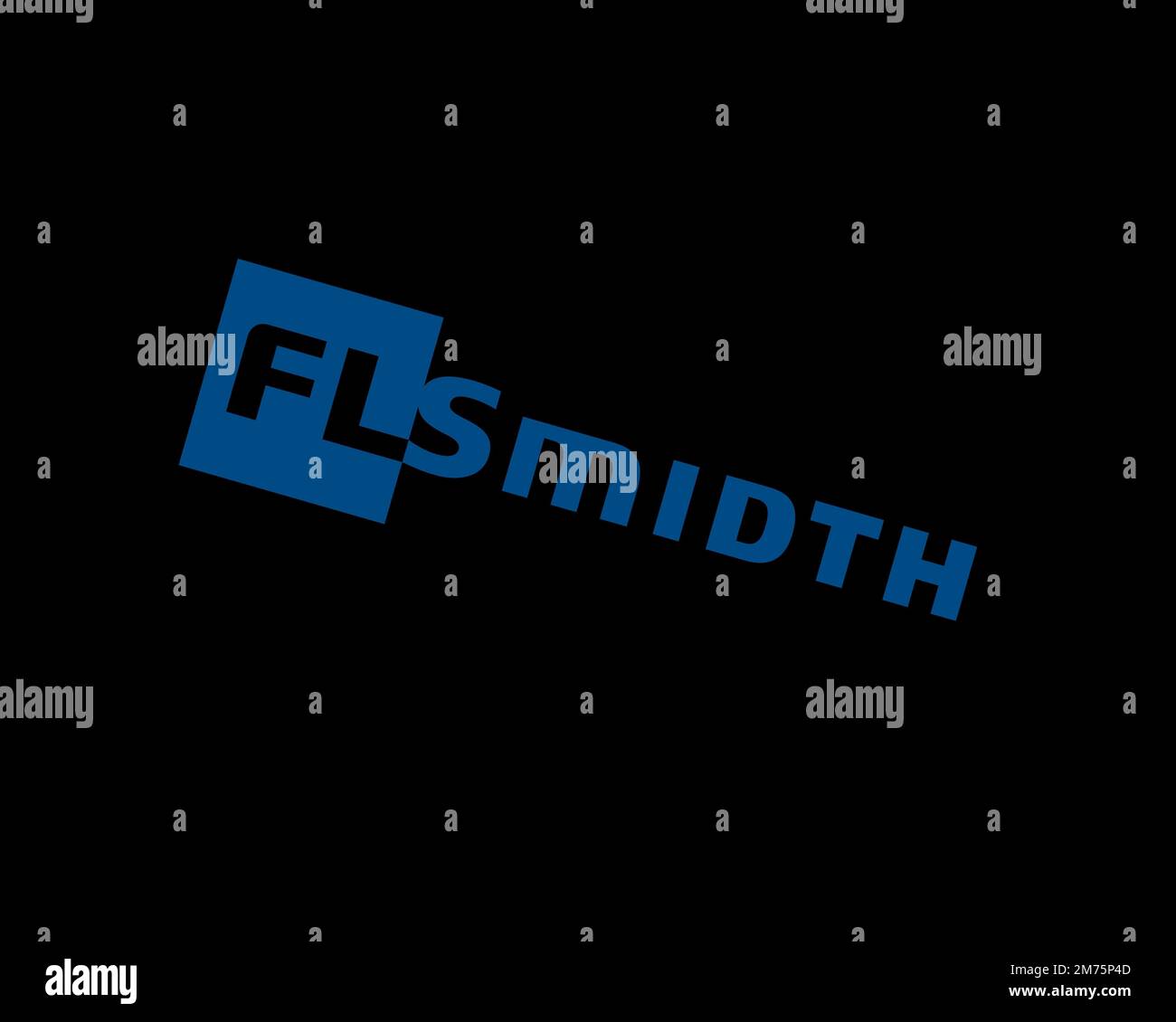 FLSmidth, rotated logo, black background B Stock Photo - Alamy