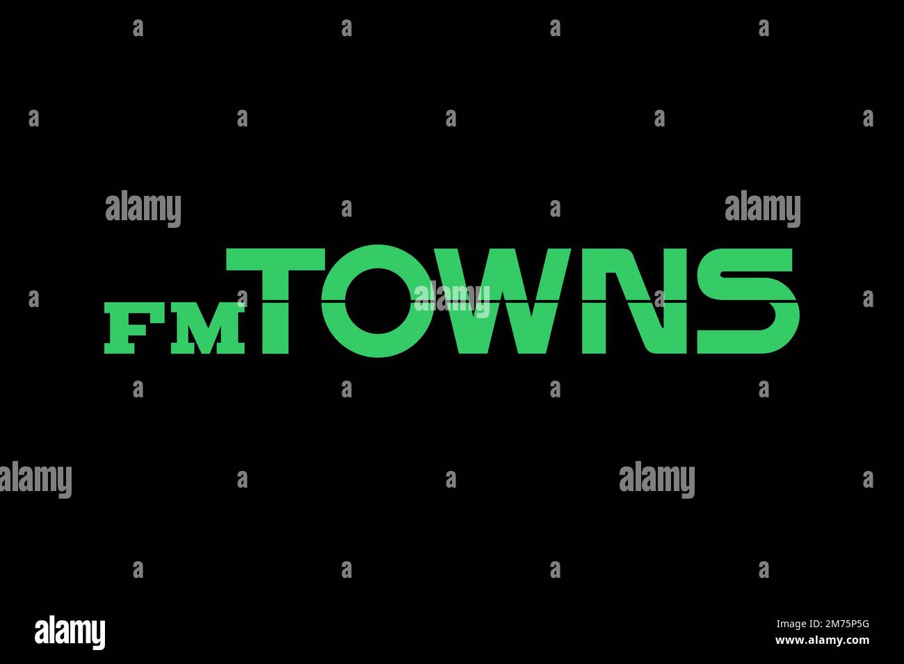FM Towns, Logo, Black background Stock Photo - Alamy