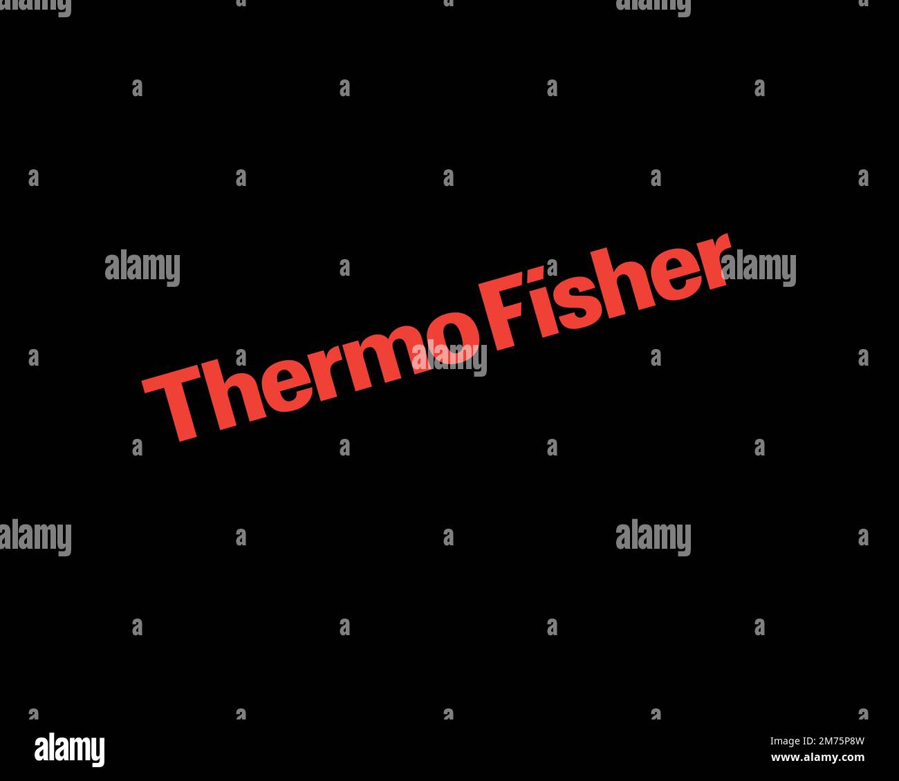 Fermentas, rotated logo, black background Stock Photo - Alamy