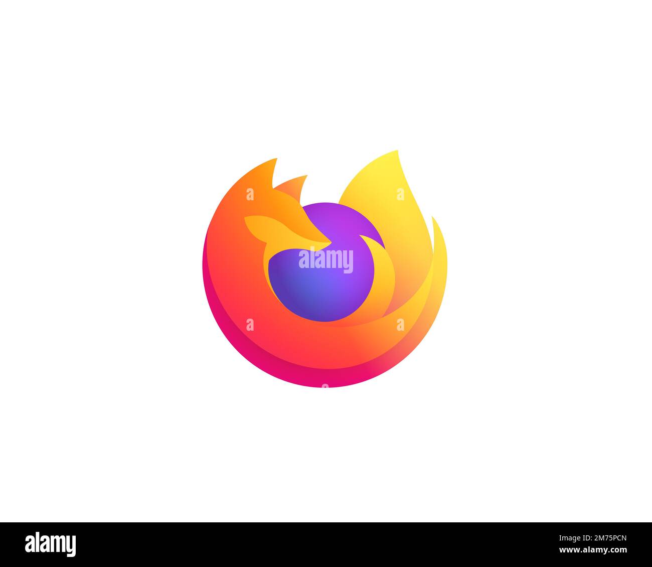 Firefox for iOS, rotated logo, white background B Stock Photo - Alamy