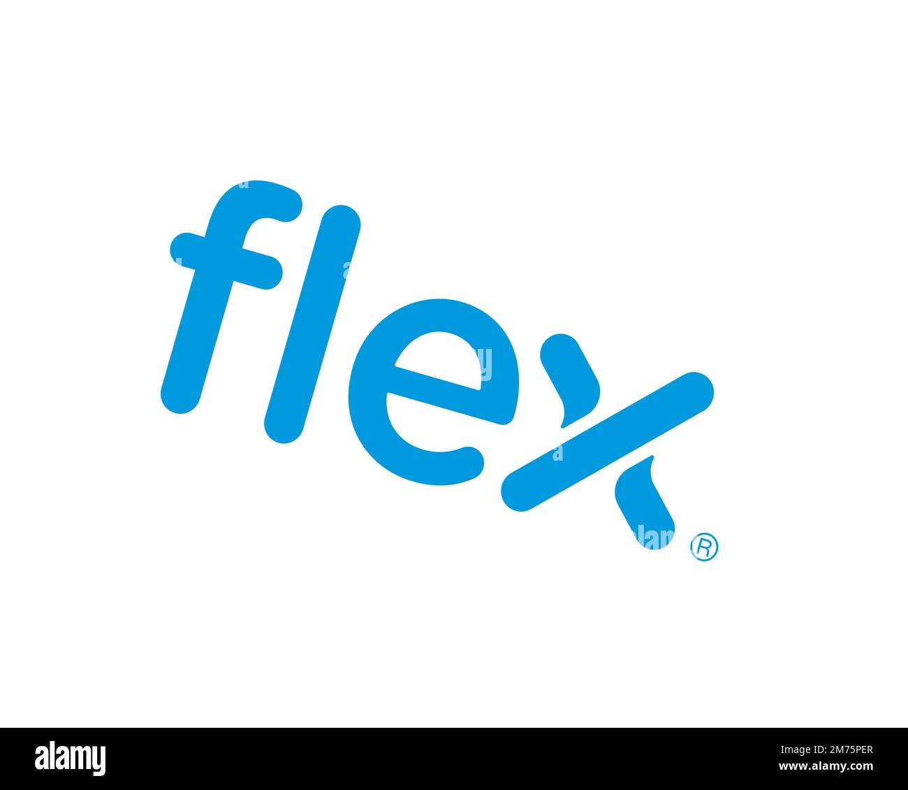 Flex company, rotated logo, white background B Stock Photo - Alamy