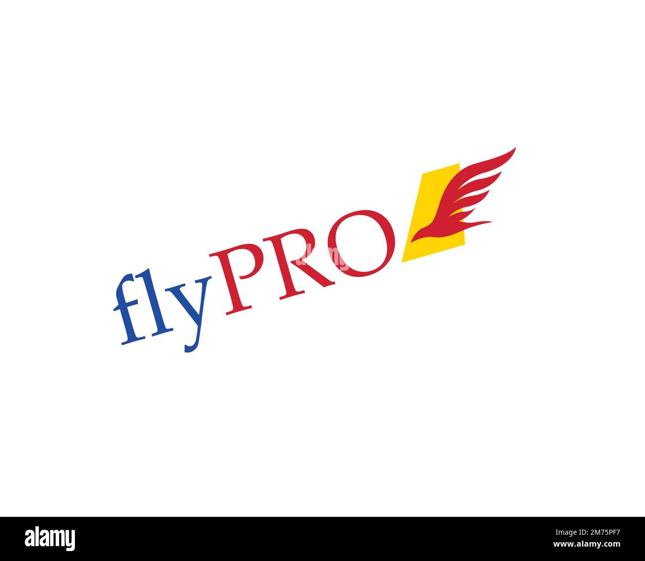 Fly Pro, rotated logo, white background Stock Photo - Alamy