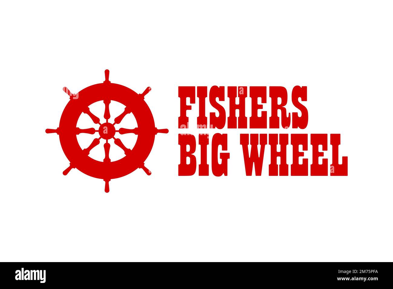 Fishers Big Wheel, Logo, White Background Stock Photo - Alamy