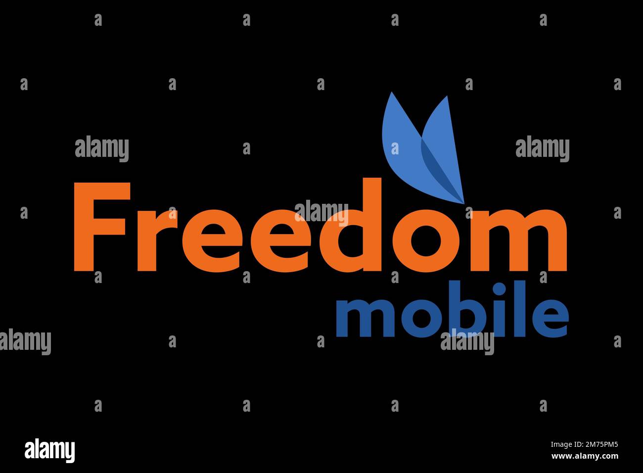 Freedom Mobile, Logo, Black background Stock Photo - Alamy