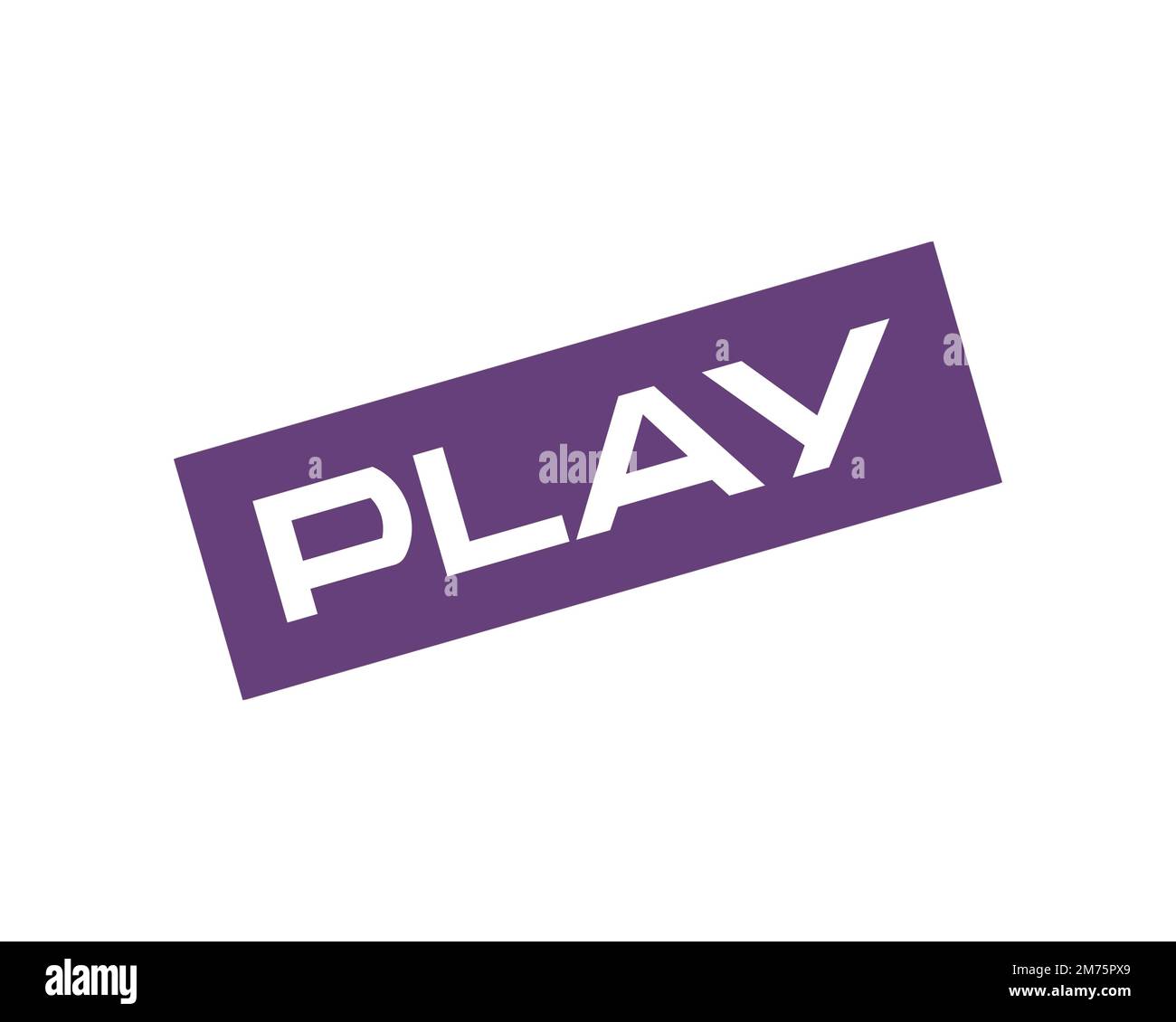 Play telecommunications, rotated logo, white background Stock Photo - Alamy