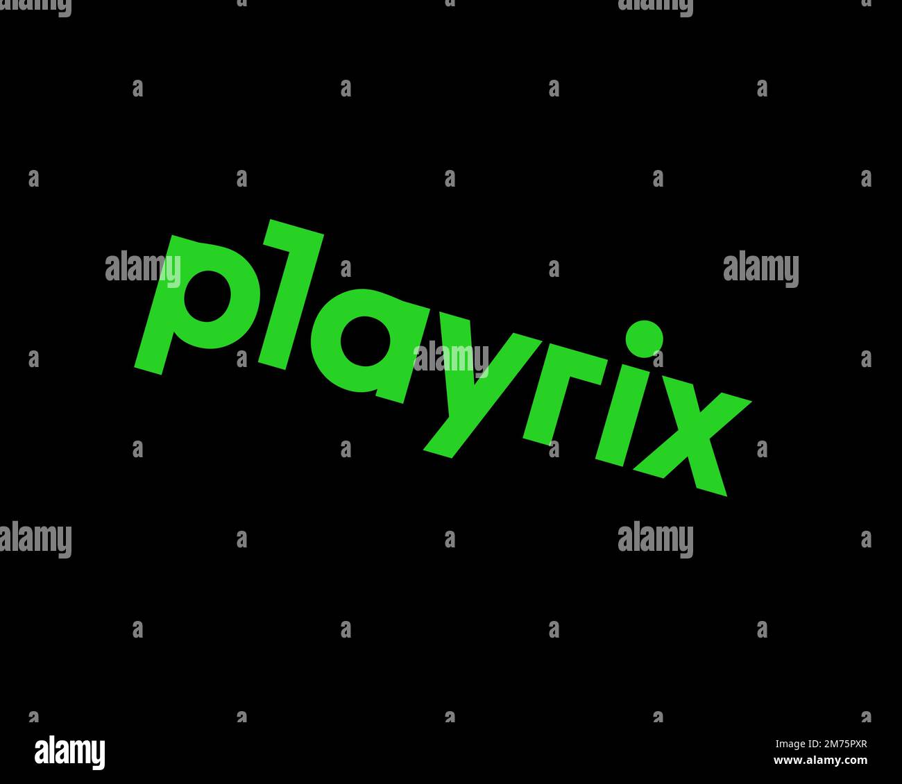 Playrix, rotated logo, black background B Stock Photo - Alamy