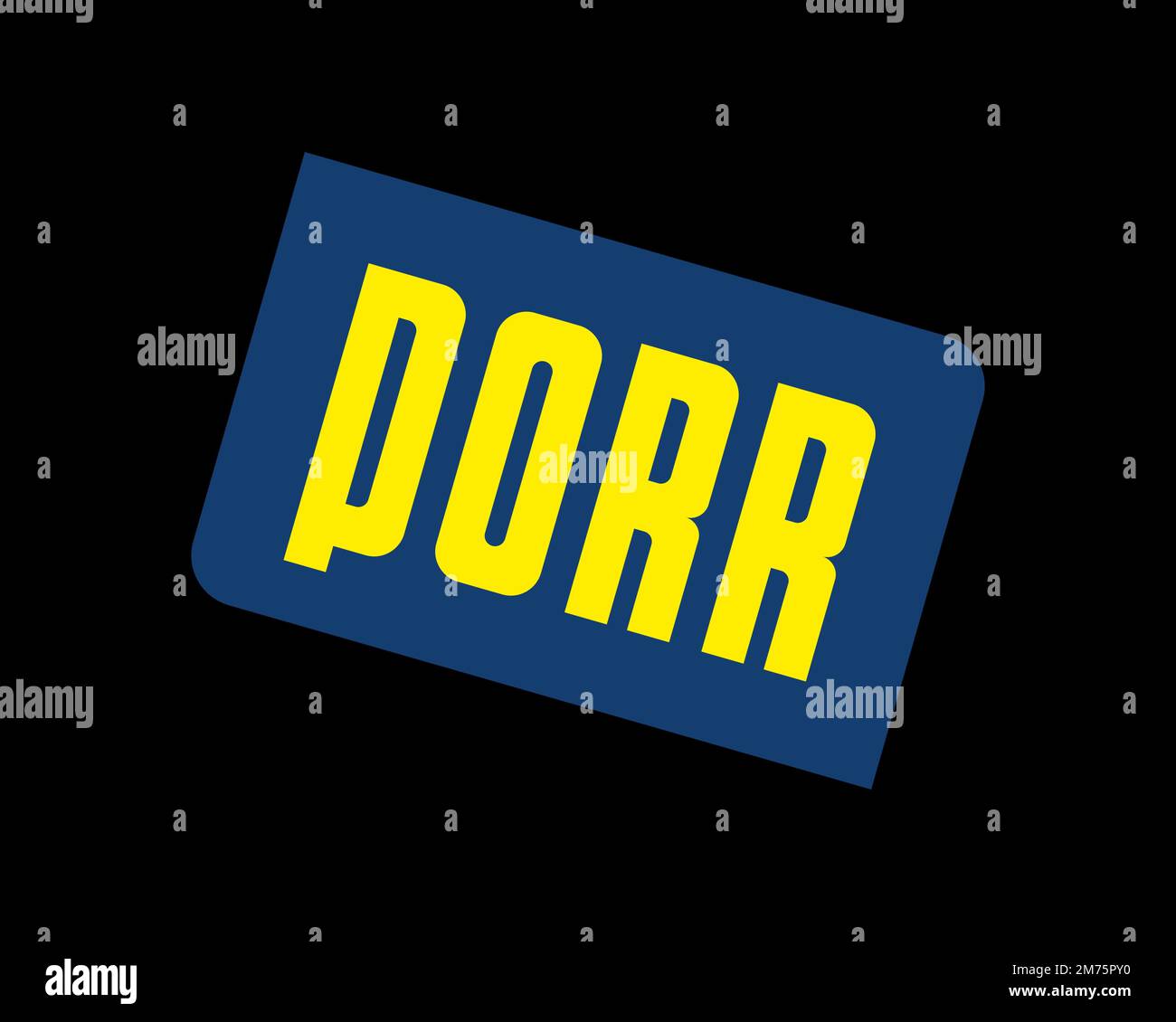 Porr, rotated logo, black background B Stock Photo - Alamy